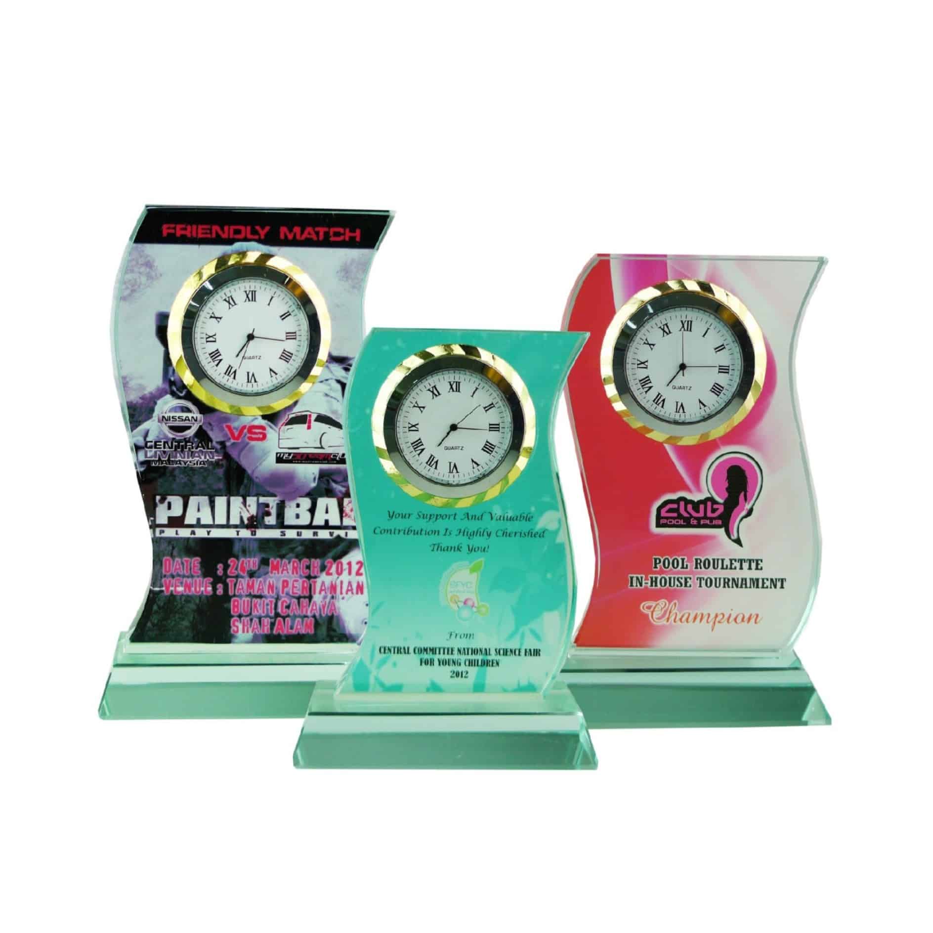 Buy Crystal Clock Plaque CL2035 online at Best Trophy Supplier Malaysia